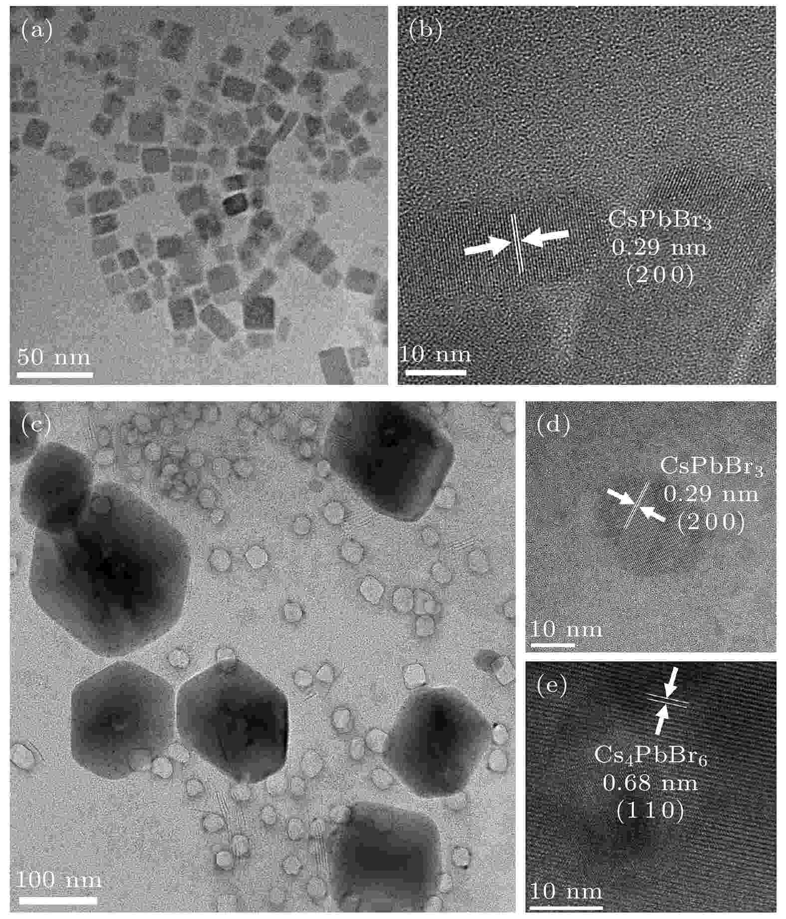 高效稳定的CsPbBr 3 -Cs 4 PbBr 6 混合相钙钛矿纳米晶的制备及形成过程